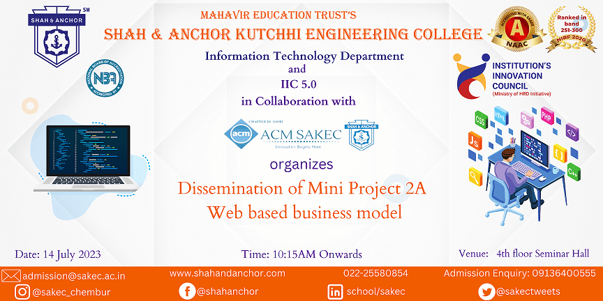 Dissemination of Mini Project 2A Web based business model Shah & Anchor ...
