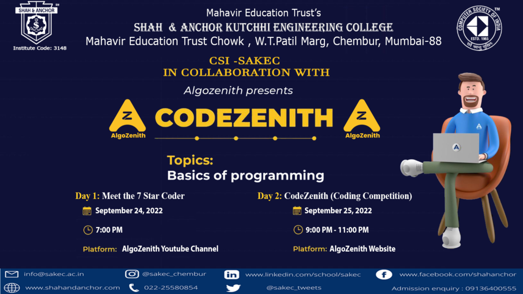 Online Event and a Coding Competition “AlgoConnect” Shah & Anchor Kutchhi Engineering College