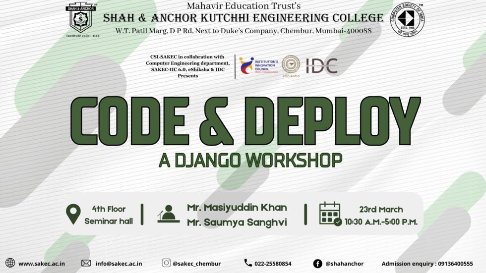 Computer Society of India (CSI) Shah & Anchor Kutchhi Engineering College