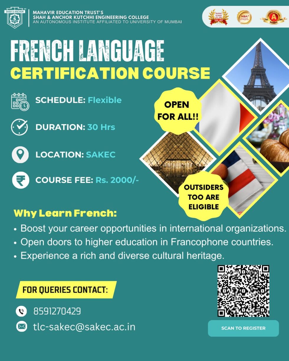French Language Certification Course Shah & Anchor Kutchhi Engineering ...