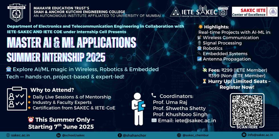 MASTER AI and ML APPLICATIONS – SUMMER INTERNSHIP 2025 Shah & Anchor ...