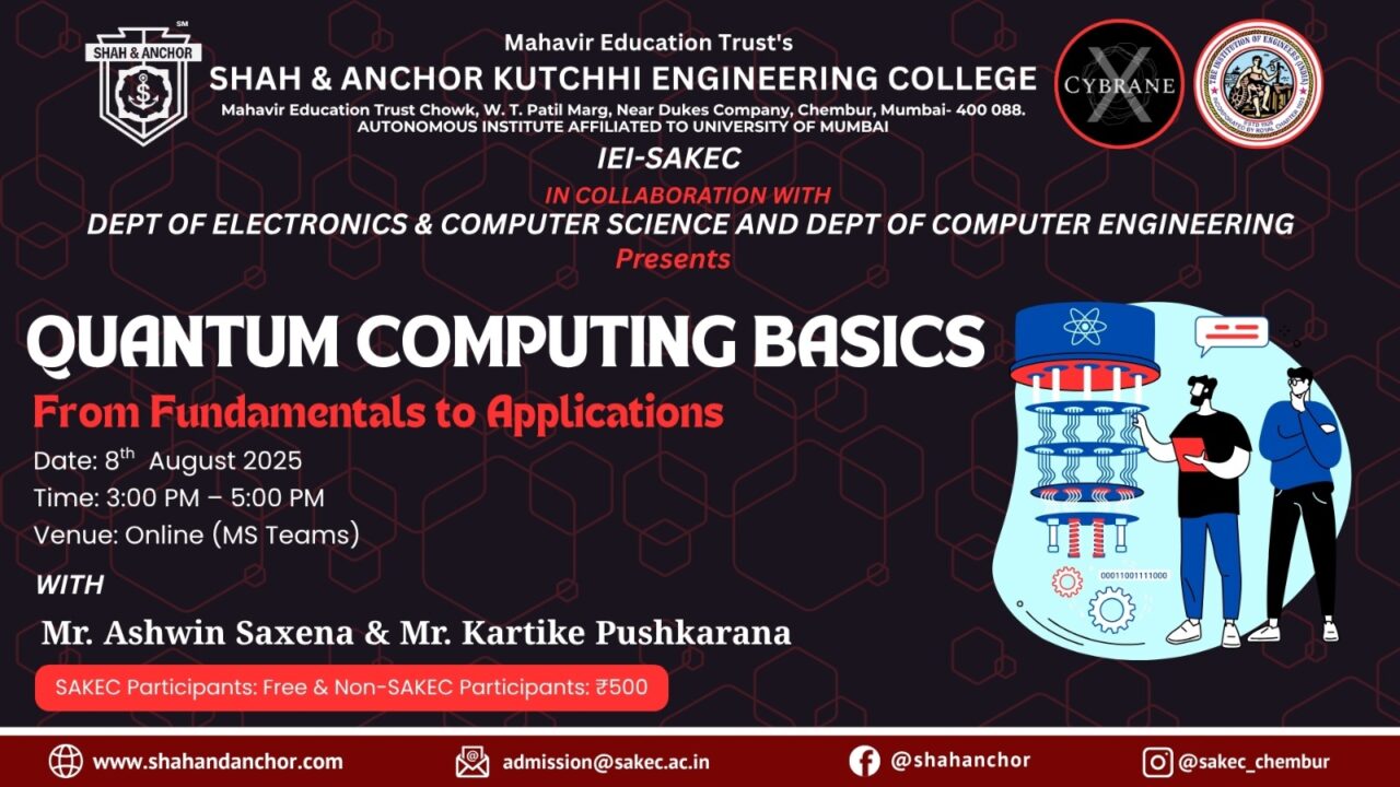 Quantum Computing Workshop: From Fundamentals to Applications Shah & Anchor Kutchhi Engineering ...